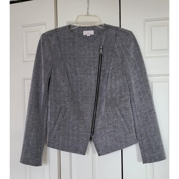 LOFT | Jackets & Coats | Loft Herringbone Zipup Blazer | Poshmark